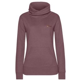 Damen Longsweatshirt, BENCH. LOUNGEWEAR, Gr. 40, braun, Sweatware, Obermaterial: 60% Baumwolle, 40% Polyester, Basic, Sweatshirts, mit Stehkragen in