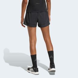 Damen Shorts "PACER WORKOUT WOVEN 2IN1"schwarz, normal, gr., Gr. XXL, adidas Performance, Obermaterial: 100% Polyester, Hosen