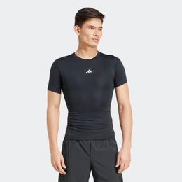 Herren T-Shirt "TECHFIT COMPRESSION TRAINING", schwarz, Gr. XL, adidas Performance, Obermaterial: 83% Polyester, 17% Elasthan, Shirts