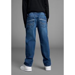 Bruno Banani Jungen Loose-fit-Jeans "Stretchjeans in gerader Form f&uuml;r Jungen"blau stone used, Gr. 146, unifarben, Denim/Jeans, Obermaterial: 98%