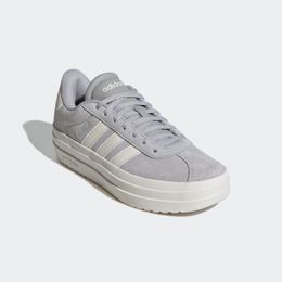 Damen Plateausneaker "VL COURT BOLD", adidas Sportswear, Gr. 39, grau, Leder, Synthetik, Schuhe, inspiriert vom Design des adidas gazelle bold