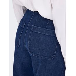Only Damen High-waist-Jeans "ONLMADISON HW BUTTON WIDE DNM GEN533NOOS", blau, Gr. 25, unifarben, Denim/Jeans, Obermaterial: 90% Baumwolle, 8%