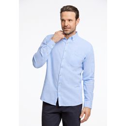 JACK'S INN 54 JACK&rsquo;S Herren Leinenhemd "Leinenhemd (Langarm) Regular Fit", blau, Gr. L, Obermaterial: 55% Leinen, 45% Baumwolle, Hemden