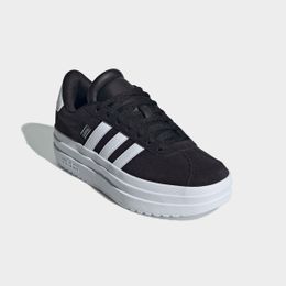M&auml;dchen Sneaker "VL COURT BOLD", adidas Sportswear, Gr. 35,5, schwarz-wei&szlig;, Leder, Synthetik, Schuhe, inspiriert vom Design des adidas gazelle bold,