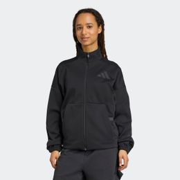 Damen Trainingsjacke "ADIDAS Z.N.E", schwarz, Gr. M, adidas Sportswear, Obermaterial: 57% Polyester, 43% Baumwolle, Jacken