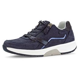 ROLLINGSOFT Damen Keilsneaker, Gr. 35, blau, Nubukleder, Schuhe, mit OPTIFIT-Wechselfu&szlig;bett, Freizeitschuh, Halbschuh, Schn&uuml;rschuh