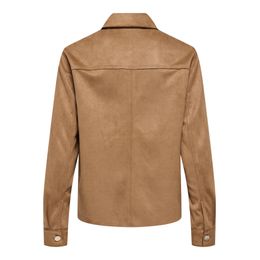 Only Damen Hemdbluse "ONLMIRA L/S FAUX SUEDE SHIRT PNT", braun, Gr. S, unifarben, Web, Obermaterial: 95% Polyester, 5% Elasthan, Blusen, Materialmix,