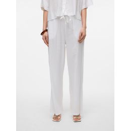 V&eacute;ro Moda VERO MODA Damen Schlupfhose "VMLINN LINEN PANTS WVN NOOS", wei&szlig;, Gr. S, unifarben, Web, Obermaterial: 55% Leinen, 45% Viskose, Hosen, Sommerhose, mit