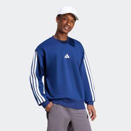 Herren Sweatshirt "M 3S FL SWT", blau, Gr. S, adidas Sportswear, Obermaterial: 55% Baumwolle, 36% Polyester, 9% Viskose, Sweatshirts