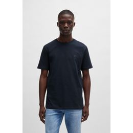 BOSS Orange Herren T-Shirt "Tales Regular Fit", blau, Gr. S, unifarben, Web, Obermaterial: 100% Baumwolle, Shirts, 100% Baumwolle BOSS Logo Patch