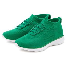 Lascana Damen Sneaker "Slipper, Halbschuh, Turnschuhe, Slip-On-Sneaker, bequem", Gr. 39, gr&uuml;n, Obermaterial: 100% Textilmaterial. Decksohle: 100%