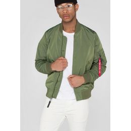Herren Bomberjacke "MA-1 TT", gr&uuml;n, Gr. M, Alpha Industries, unifarben, Web, Obermaterial: 100% Nylon. Futter: 100% Nylon, Jacken, Kunstfaser, slim