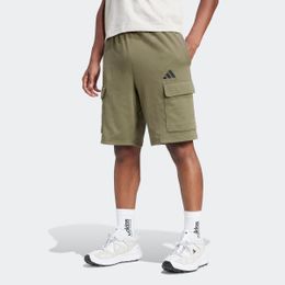Herren Shorts "ESSENTIALS FEEL COZY FRENCH TERRY", gr&uuml;n, Gr. M, adidas Sportswear, Obermaterial: 70% Baumwolle, 30% Polyester, Hosen