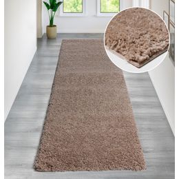 L&auml;ufer Bruno Banani, B:80cm H:30mm L:250cm, beige, Kunstfaser, Flur, Teppiche, "Shaggy Soft", L&auml;ufer, Br&uuml;cke, gewebt, Uni-Farben, besonders weich