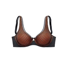 Damen Minimizer-BH, Nuance BY LASCANA, Gr. 95, braun, Spitze, Obermaterial: 88% Polyamid, 12% Elasthan, BHs, mit B&uuml;gel und modischer Spitze &ndash; ideal