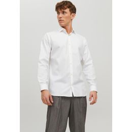 Jack & Jones JACK & JONES Herren Langarmhemd "JPRBLAPARKER Slim Fit Hemd, atmungsaktiv, ideal f&uuml;r den Alltag", wei&szlig;, Gr. S, unifarben, Web, Obermaterial: 100%