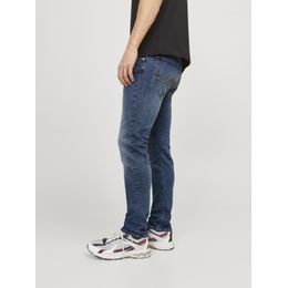 Jack & Jones JACK & JONES Herren Slim-fit-Jeans "JJIGLENN &ndash; Jeans mit Stretch, niedriger Leibh&ouml;he und Taschen", blau, Gr. 33, Abriebeffekte, Denim/Jeans,