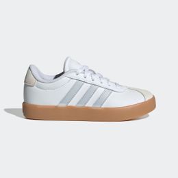 Kinder Sneaker "VL COURT 3.0", adidas Sportswear, Gr. 37cloud wei&szlig;, halo blau, sanftes wei&szlig;, Leder, Synthetik, Schuhe, inspiriert vom Design des