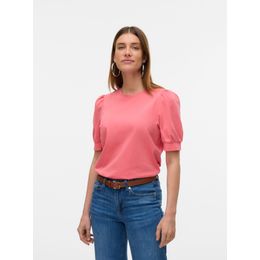 V&eacute;ro Moda VERO MODA Damen T-Shirt "VMKERRY 2/4 O-NECK TOP VMA JRS NOOS", rosa, Gr. XL, unifarben, Jersey, Obermaterial: 100% Baumwolle, Shirts, mit