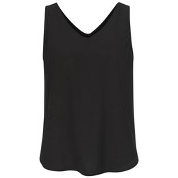 Vivance Damen Blusentop, schwarz, Gr. 42, unifarben, Web, Obermaterial: 100% Polyester, Blusen, mit V-Ausschnitt, Basic, Damentop