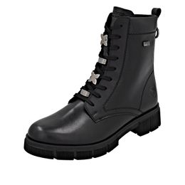 Remonte Damen Schn&uuml;rstiefelette, Gr. 39, schwarz, Leder, unifarben, Schuhe, Outdoorboots, Schn&uuml;rboots mit wasserabweisender TEX-Membran