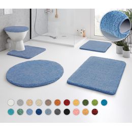 Badematte Kleine Wolke, H:30mm, blau, Polyacryl, Badematten, "RELAX, Badvorleger, Badezimmer Teppich", Badteppich, meliert, rechteckig, rund & als