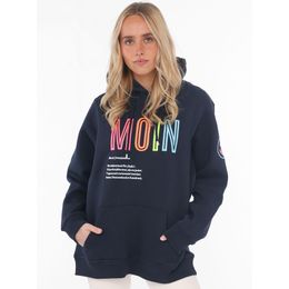 Zwillingsherz Damen Sweatshirt, blau, Gr. L, unifarben, Sweatware, Obermaterial: 50% Baumwolle, 50% Polyester, Sweatshirts, gestickter Schriftzug,