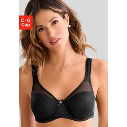 Damen Minimizer-BH, NUANCE BY LASCANA, Gr. 95, schwarz, Netz, Obermaterial: 79% Polyamid, 15% Polyester, 6% Elasthan, BHs, mit B&uuml;gel und