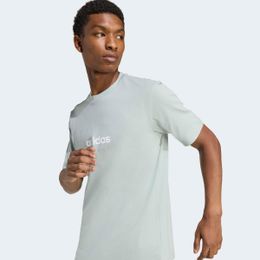 Herren T-Shirt "ESSENTIALS LINEAR SINGLE JERSEY"wonder sage, wei&szlig;, Gr. M, adidas Sportswear, Obermaterial: 100% Baumwolle, Shirts, &uuml;berschnittene