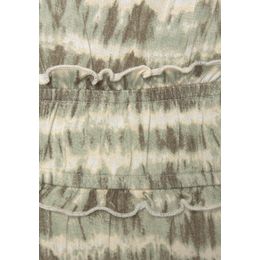 Lascana Damen Maxikleid, gr&uuml;n, Gr. 42, bedruckt, Jersey, Obermaterial: 100% Viskose, Kleider, mit R&uuml;schendetails und Gummi in der Taille,