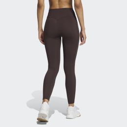 Damen Trainingstights "OPTIME WORKOUT 7/8 LEGGINGS"aurora coffee, normal, gr., Gr. M, adidas Performance, Obermaterial: 73% Polyester, 27% Elasthan,