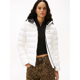 Tommy Jeans Damen Steppjacke "TJW SLIM HOOD PRNT DOWN JCKT EXT", beige, Gr. XXXL, unifarben mit Farbeins&auml;tzen, Web, Obermaterial: 100% Polyester,