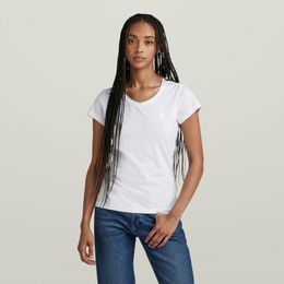G-Star Raw G-STAR Damen V-Shirt "Eyben", wei&szlig;, Gr. S, unifarben, Jersey, Obermaterial: 100% Baumwolle, Shirts, mit Label