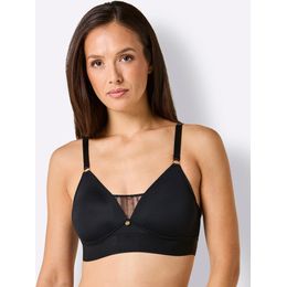 Damen T-Shirt-BH, Gr. 75, schwarz, 82% Polyamid, 18% Elasthan, BHs