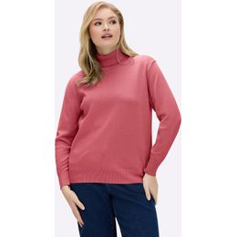 Casual Looks Damen Rollkragenpullover "Pullover", rot, Gr. 40, unifarben, 100% Baumwolle, Pullover
