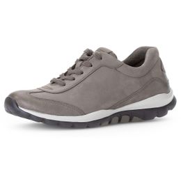 ROLLINGSOFT Damen Keilsneaker, Gr. 38, grau, Nubukleder, unifarben, Schuhe, mit Logoschriftzug an der Ferse, Freizeitschuh, Halbschuh, Schn&uuml;rschuh