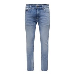 Only & Sons ONLY & SONS Damen Slim-fit-Jeans "ONSLOOM SLIM LBD 8263 AZG DNM NOOS", blau, Gr. 30, Abriebeffekte, Denim/Jeans, Obermaterial: 75% Baumwolle, 23%