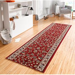 L&auml;ufer Hanse Home, B:80cm H:9mm L:400cm, rot, Kunstfaser, Flur, Teppiche, "Vintage", Teppichl&auml;ufer, Kurzflor, Orient, Vintage, Retro, Flur,