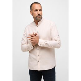 Eterna Herren Langarmhemd "MODERN FIT", beige, Gr. 43, Twill, 59% Baumwolle, 41% Leinen, Hemden, EASY IRON (b&uuml;gelleicht)