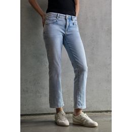 Damen Slim-fit-Jeans, blau, Gr. 36, STREET ONE STUDIO, unifarben, Jeans, 79% Baumwolle, 15% Polyester, 4% Elastomultiester, 2% Elasthan, Jeans,