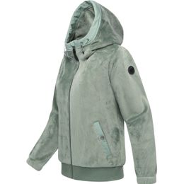 Ragwear Damen Fleecejacke "Cousy Short Bonded", gr&uuml;n, Gr. XS, Obermaterial: 91% Polyester, 9% Elasthan. Innenfutter: 94% Polyester, 6% Elasthan,