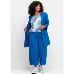 sheego Damen Webhose, blau, Gr. 44, unifarben, 95% Polyester, 5% Elasthan, Hosen