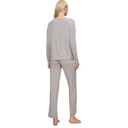 Triumph Damen Pyjama "Timeless Sensuality PK LSL", Gr. 46, grau, Single Jersey, 94% Modal, 6% Elasthan, unifarben, Homewear-Sets, atumgsaktiv und
