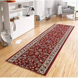 L&auml;ufer Hanse Home, B:80cm H:9mm L:250cm, rot, Kunstfaser, Flur, Teppiche, "Vintage", Teppichl&auml;ufer, Kurzflor, Orient, Vintage, Retro, Flur,