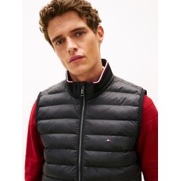 Tommy Hilfiger Herren Steppweste "MIX MEDIA", schwarz, Gr. L, Sweatware, Obermaterial: 72% Baumwolle, 28% Polyester, Westen, Stehkragen,