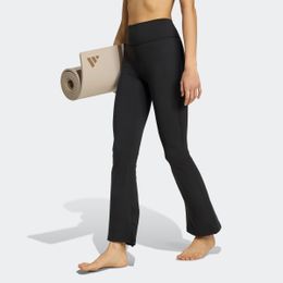 Damen Trainingstights "ALL ME ESSENTIALS FLARE LEGGINGS", schwarz, Gr. L, adidas Performance, Obermaterial: 85% Polyester, 15% Elasthan, Hosen, mit