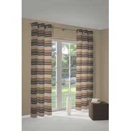 Vorhang WIRTH, B:135cm H:225cm, beige, Baumwolle, Polyester, Wohnzimmer, Gardinen, "Menorca"