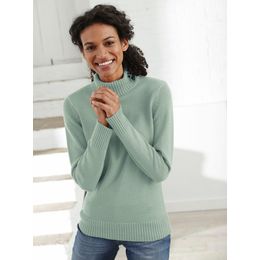 Casual Looks Damen Rollkragenpullover "Pullover", gr&uuml;n, Gr. 50, unifarben, 50% Baumwolle, 50% Polyacryl, Pullover