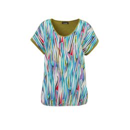 GOLDNER Damen Kurzarmshirt "Kurzgr&ouml;&szlig;e Shirt aus Effektgarn", bunt, Gr. 20, Obermaterial: 100% Baumwolle CO., Shirts, Flammengarn