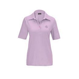 GOLDNER Damen Poloshirt "Kurzgr&ouml;&szlig;e Stretchbequemes Poloshirt", lila, Gr. 24, Obermaterial: 95% Baumwolle CO. 5% Elasthan EL., Shirts, Tonige Kn&ouml;pfe